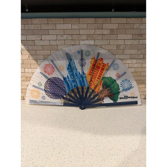 Disney | Accessories | Disney Folding Fan Wdw Four Park Icons | Poshmark